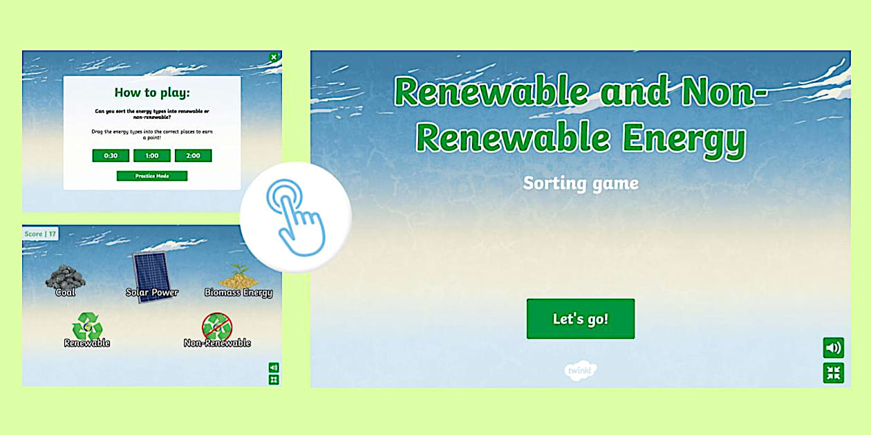 Renewable and Non-Renewable Energy Sorting Quiz - Twinkl