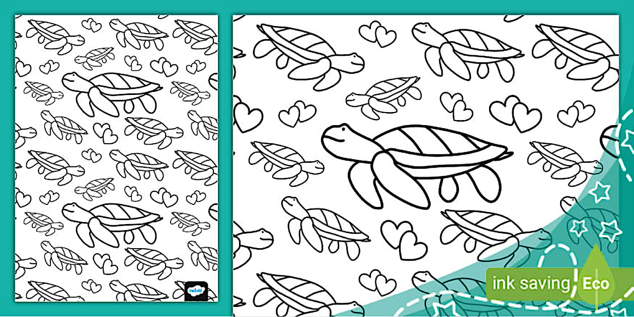 Turtle-Themed Doodle Colouring Page: World Turtle Day
