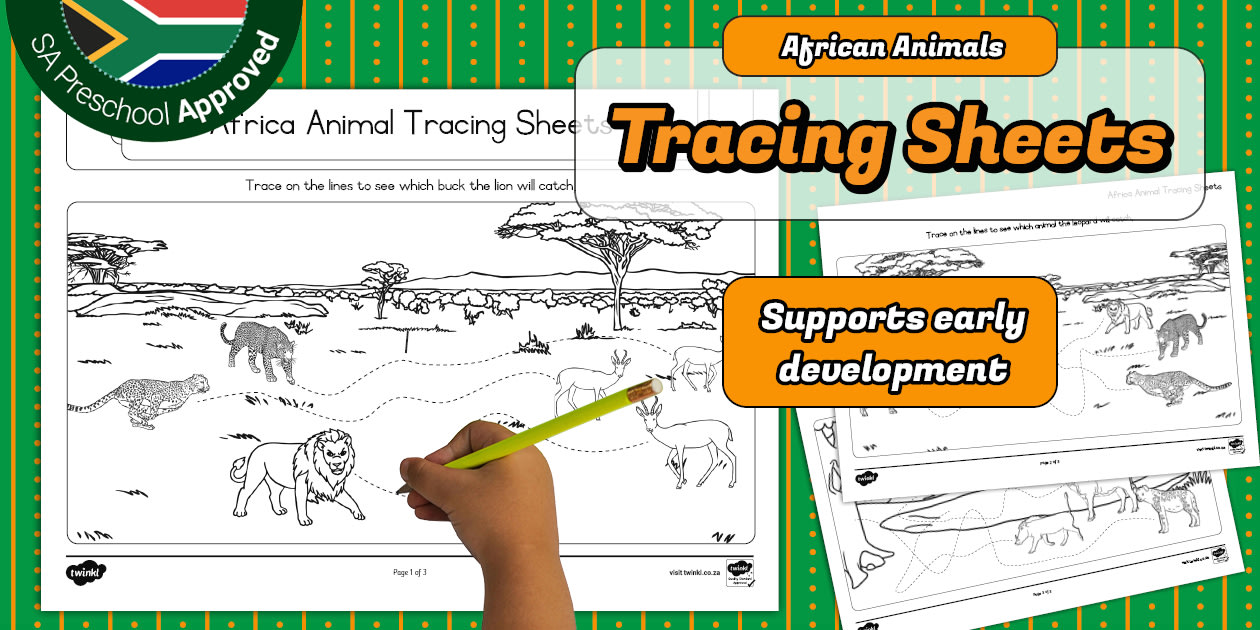 Preschool - African Animals - African Animal Tracing