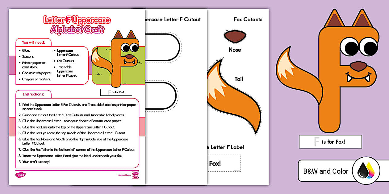 Letter F Uppercase Alphabet Craft (teacher made) - Twinkl