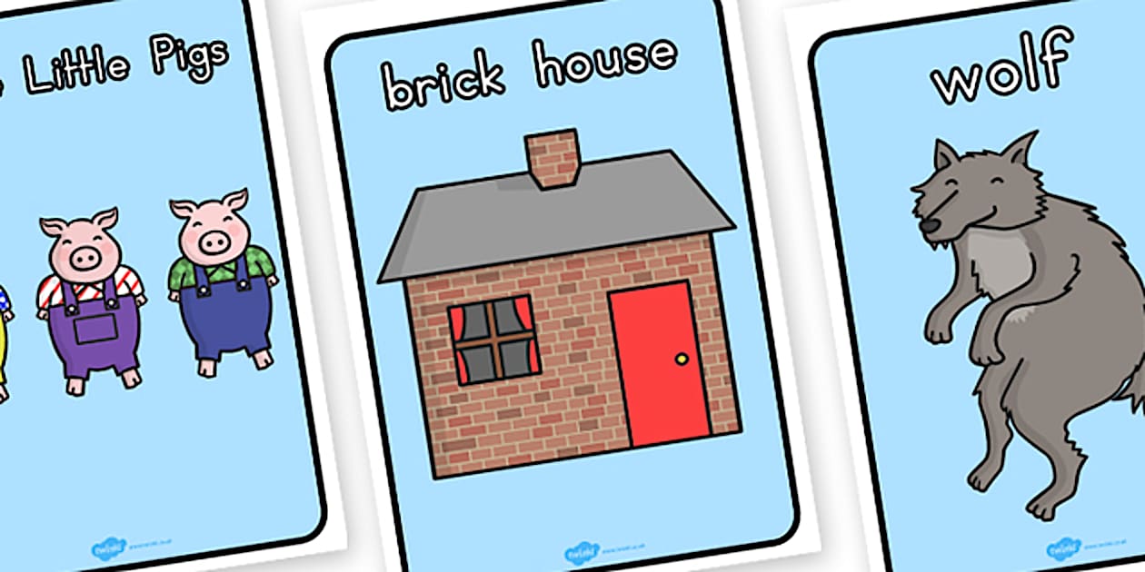 The 3 Little Pigs Display Posters (teacher made) - Twinkl