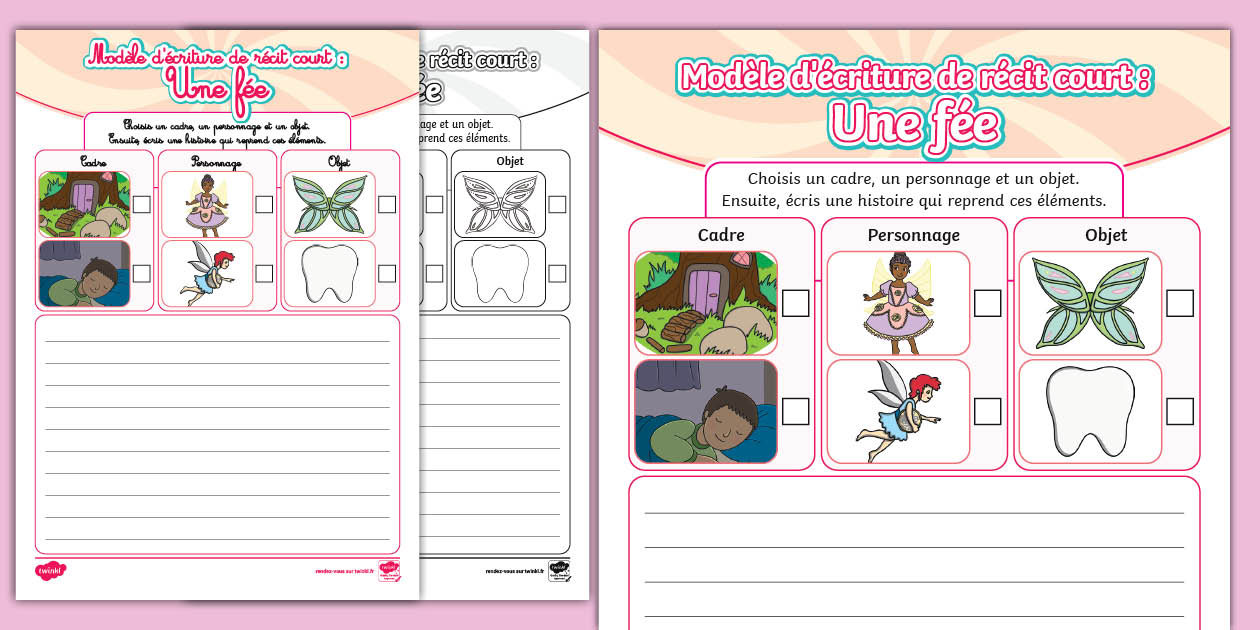 Modèle d'écriture de récit court : Une fée - Twinkl