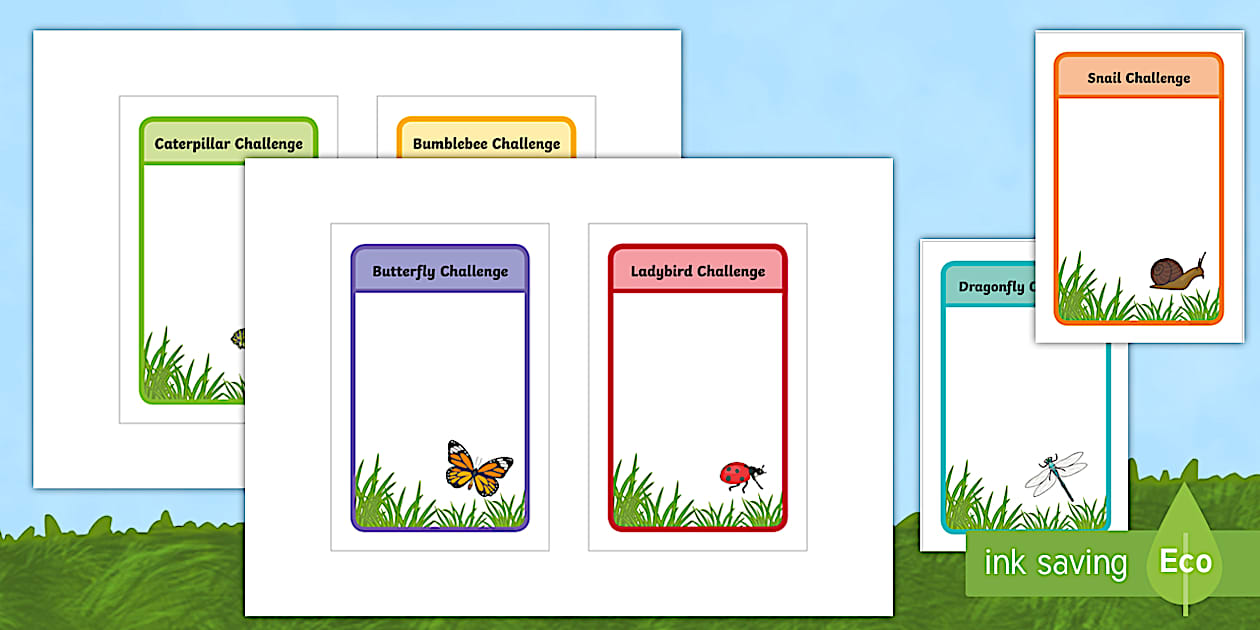 Editable Minibeast Themed Blank Challenge Cards IKEA Tolsby/Fiestad Frame