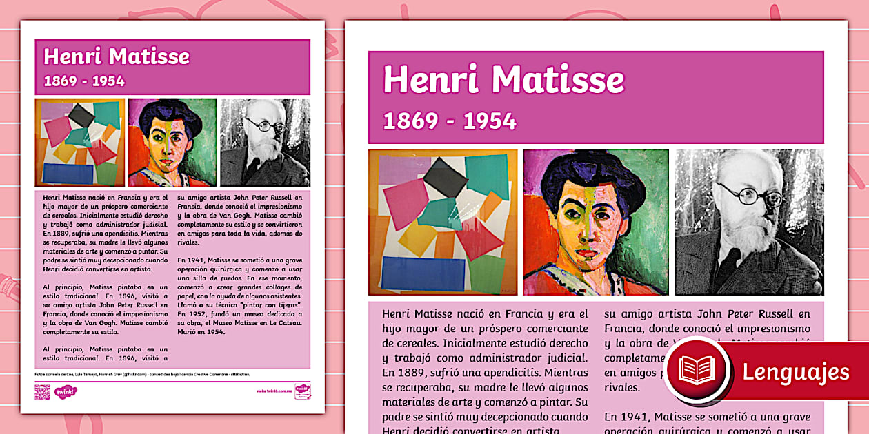 Cartel Informativo: ¿Quién fue Henri Matisse?