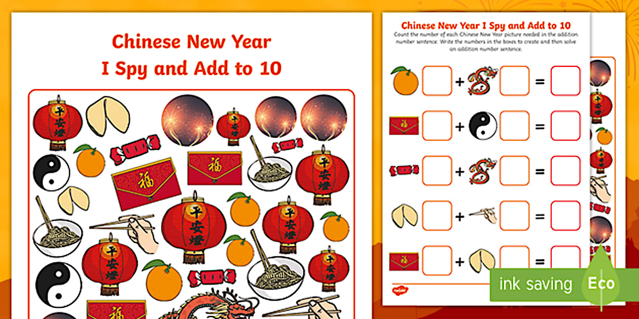 👉 Chinese New Year I Spy and Add to 10 (teacher made)