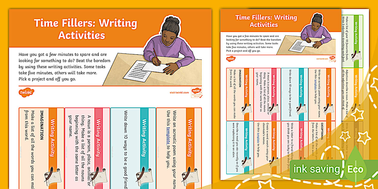 Short Writing Activity Cards (Ages 7 - 11) (Teacher-Made)