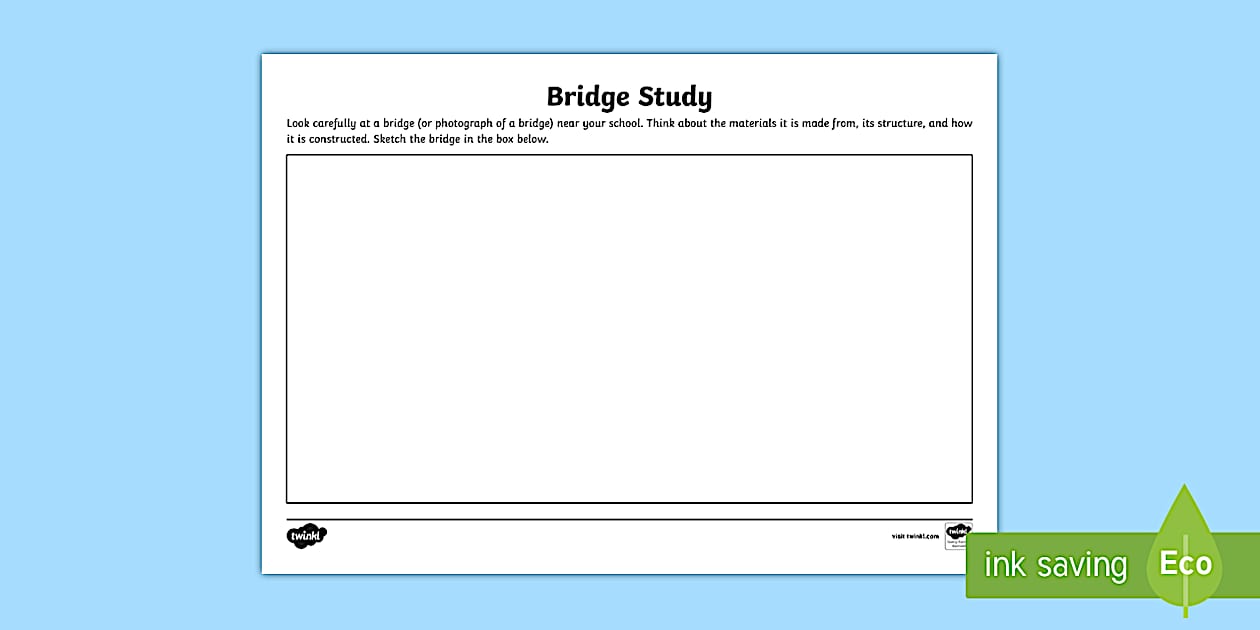 Bridge Study Worksheet (l'enseignant a fait) - Twinkl
