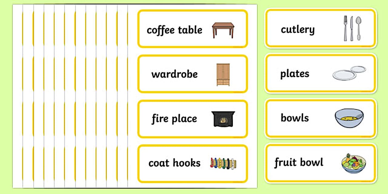 Home Corner Labels | Role-Play | Imaginative Play | EYFS