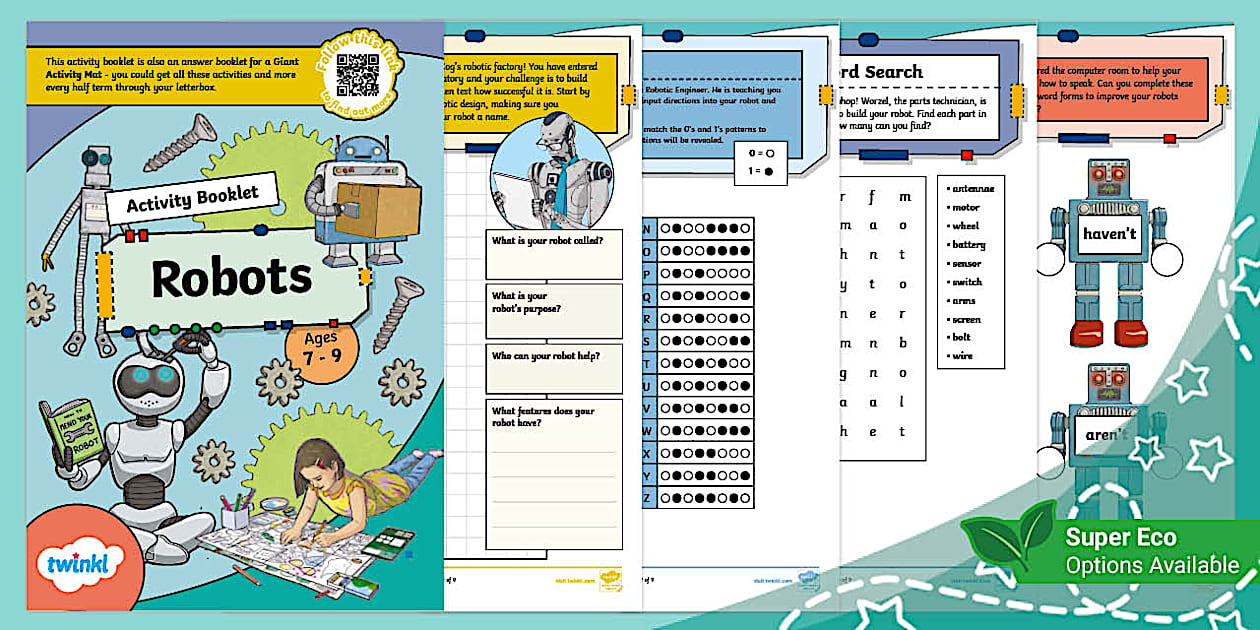 Robots Activity Booklet (Ages 7 - 9) (teacher made) - Twinkl