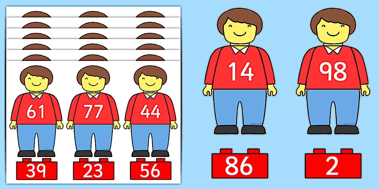 Building Brick Number Bonds to 100 Matching Activity - numbers