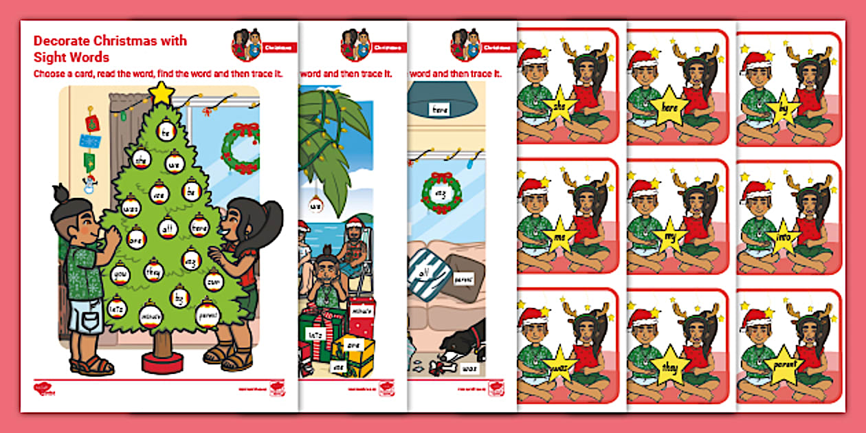 Twinkl Phonics - Decorate Christmas with Sight Words