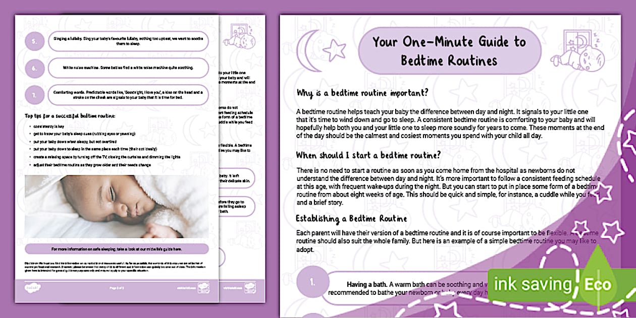 Your One-Minute Guide to Bedtime Routines (teacher made)