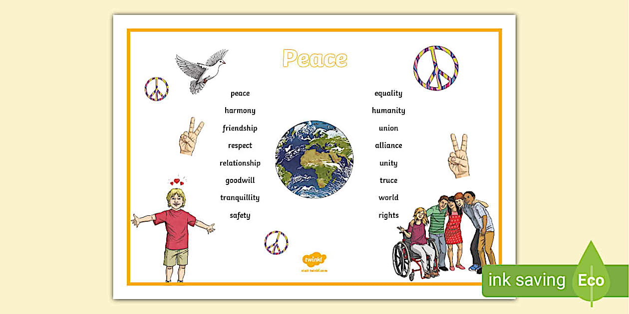 KS2 Peace Word Mat - Twinkl - PSHE and Wellbeing - Twinkl