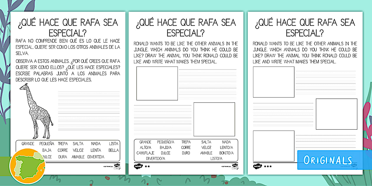 Fichas diferenciadas: ¿Por qué Rafa es especial? - Twinkl