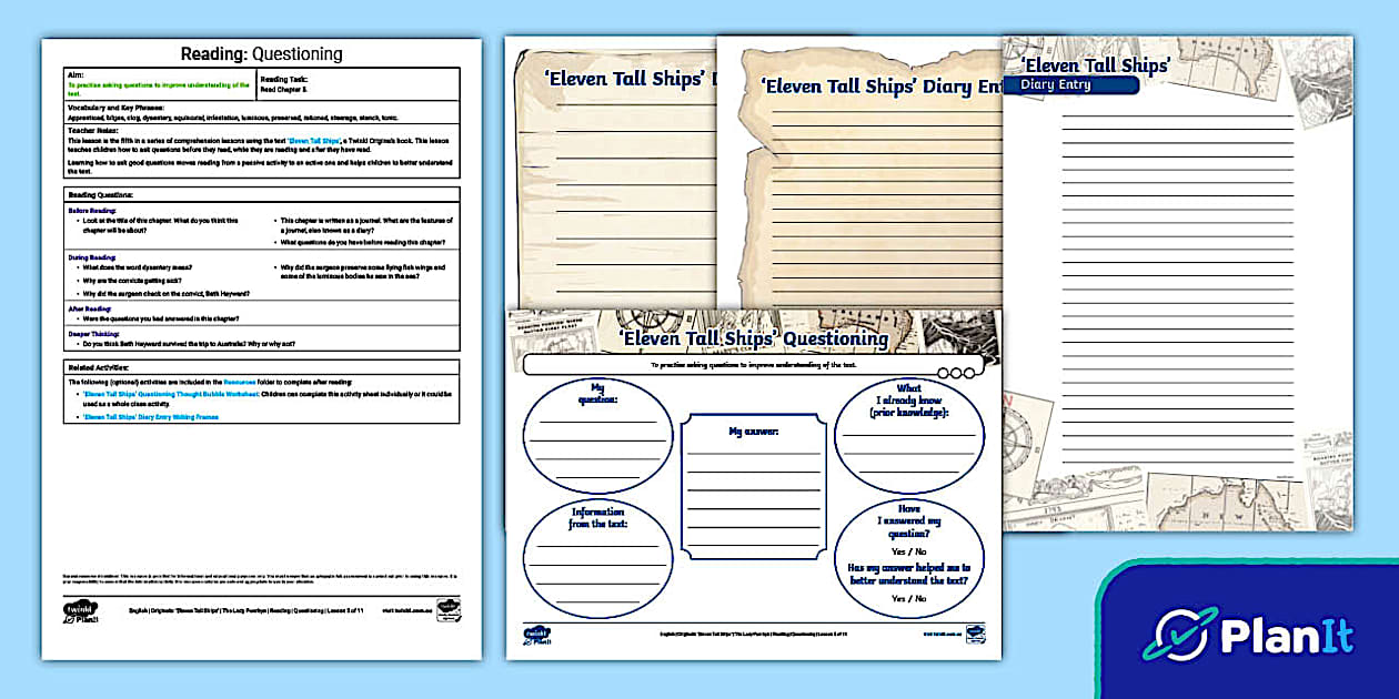 Year 5 'Eleven Tall Ships': Reading Lesson 5 - Twinkl