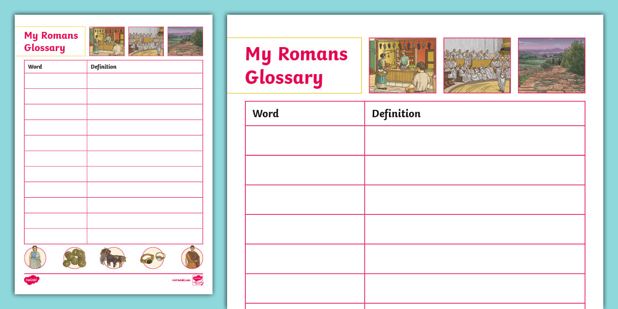 The Romans Glossary Writing Template (Teacher-Made) - Twinkl