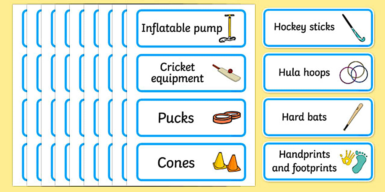 👉 PE Resource Labels (teacher made) - Twinkl