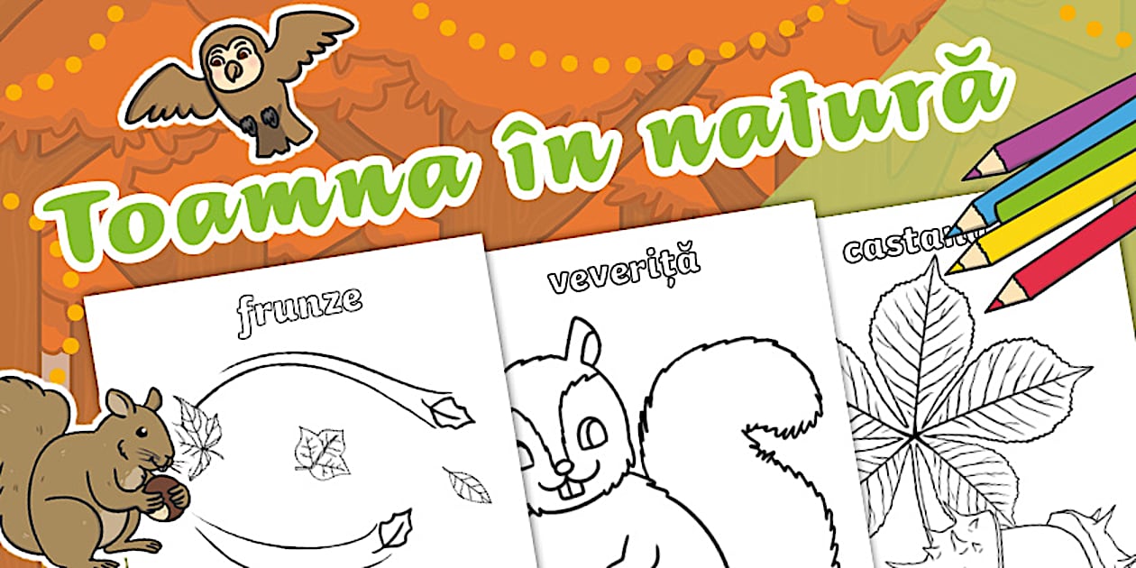 Desene de colorat pentru toamnă