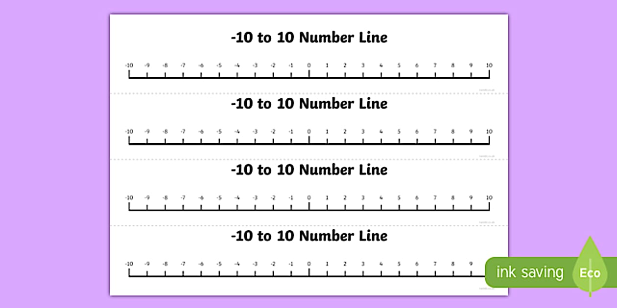 Numbers Minus 10 to 10 in 1s Number Line (teacher made)