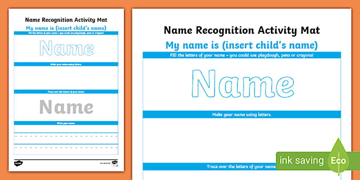 Editable Name Writing Make Read Write Activity Mat - Twinkl