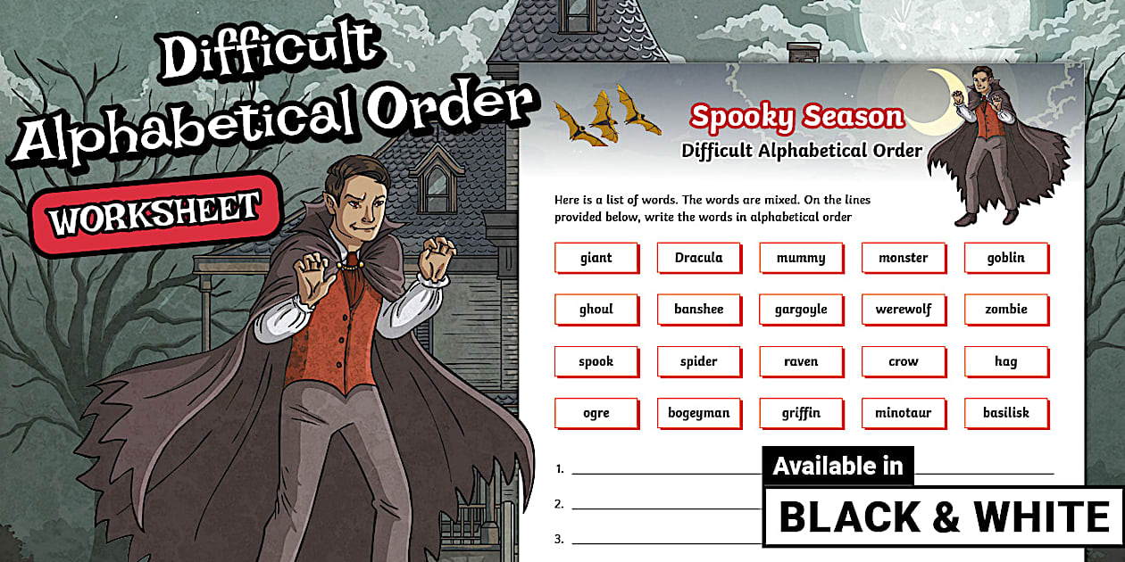 IP-Eng-Difficult Spooky Season:Alphabet Order-Activity(CAPS)