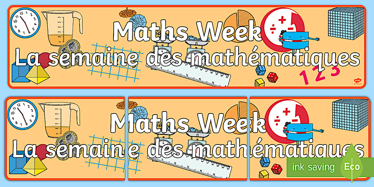 Maths Week Display Banner English/French - Twinkl