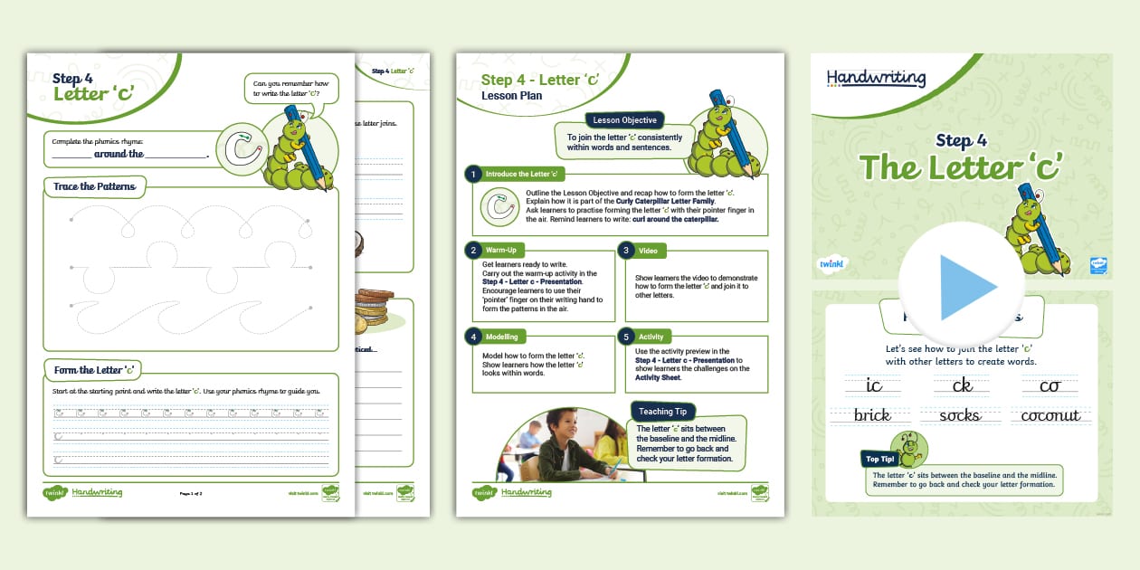 Step 4 Joined Handwriting Letter ‘c’ Pack (teacher made)