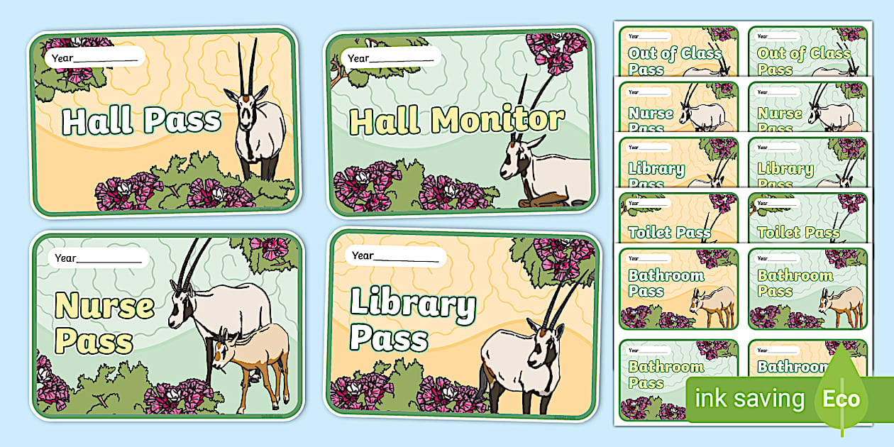 Student Pass Slips | Classroom Organisation | Oryx - Twinkl