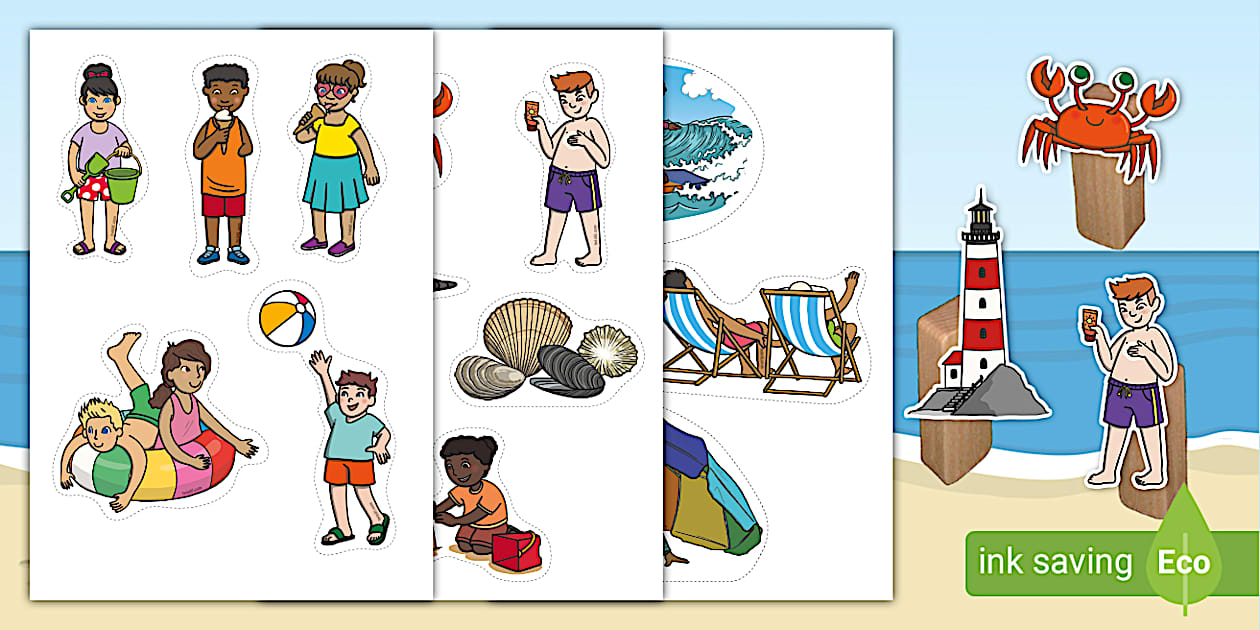 Seaside Small World Characters (teacher made) - Twinkl