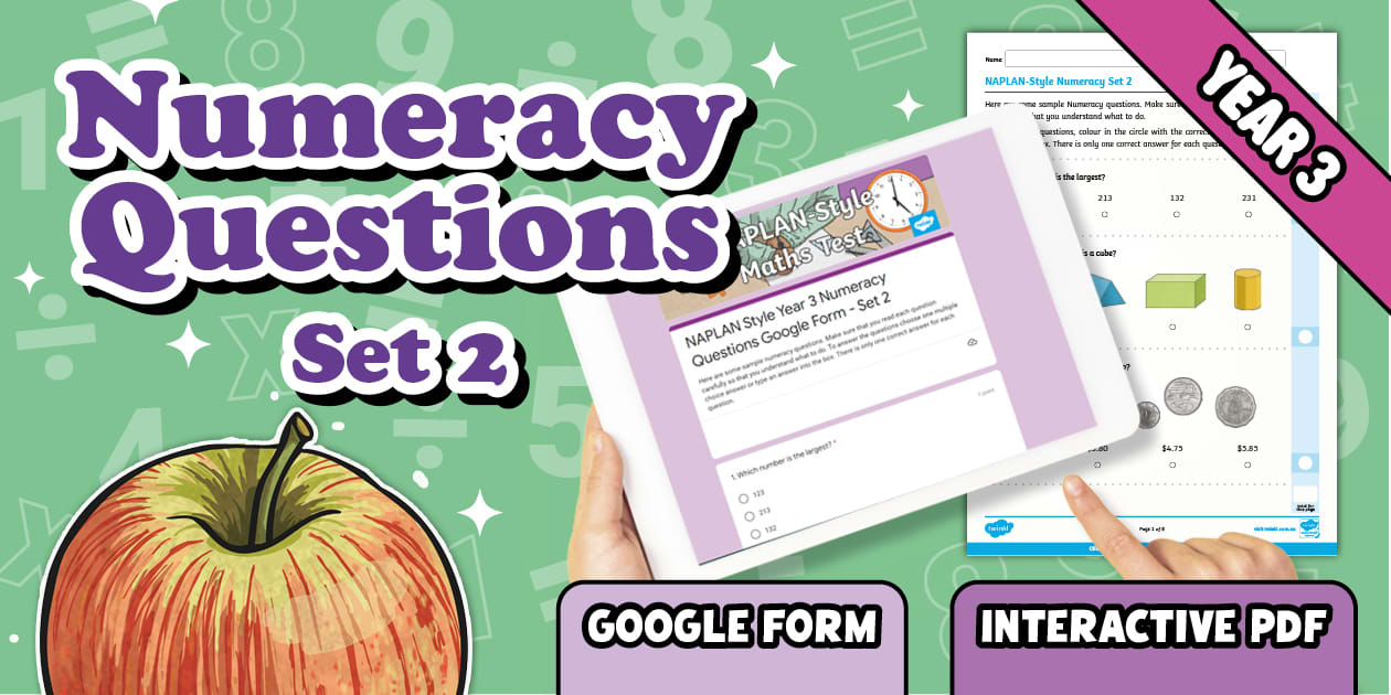 Numeracy NAPLAN Online Practise Questions - 3-4 - Parents
