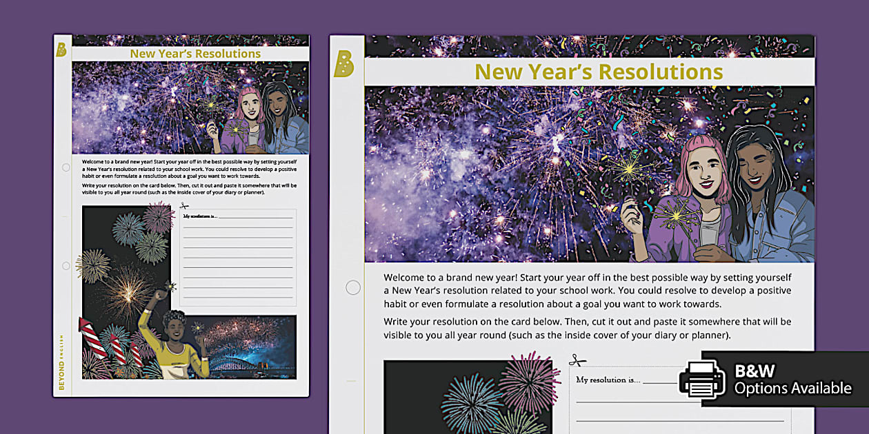 New Year's Resolutions (Teacher-Made) - Twinkl