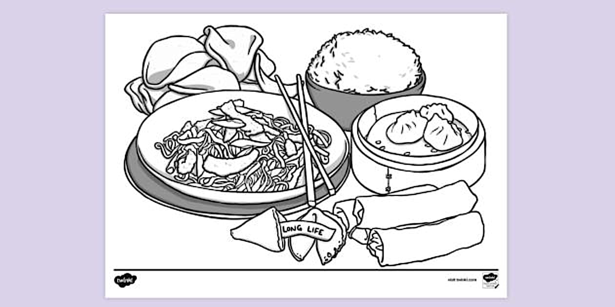 Chinese Food Colouring Sheet | Colouring | Twinkl Resources
