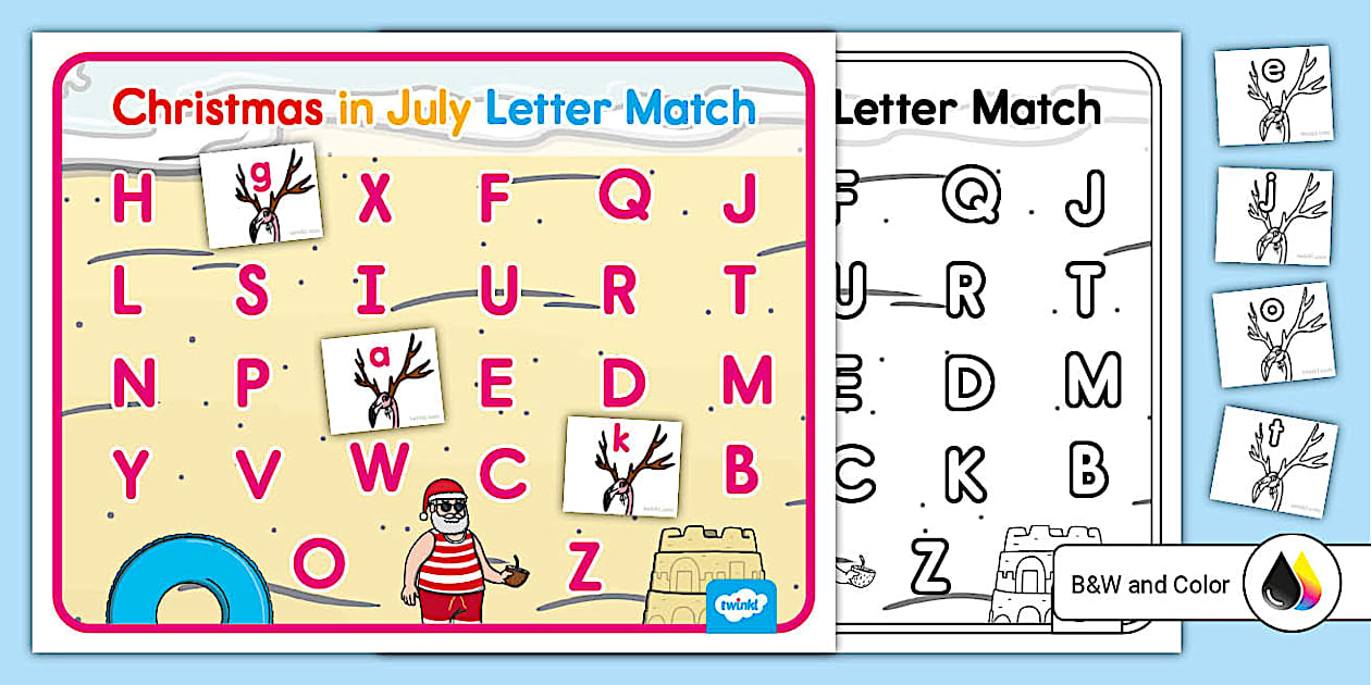Christmas in July Uppercase and Lowercase Letter Matching