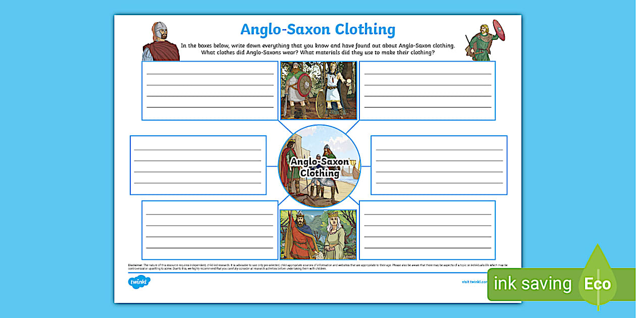 Anglo-Saxon Clothing Mind Map (Teacher-Made) - Twinkl