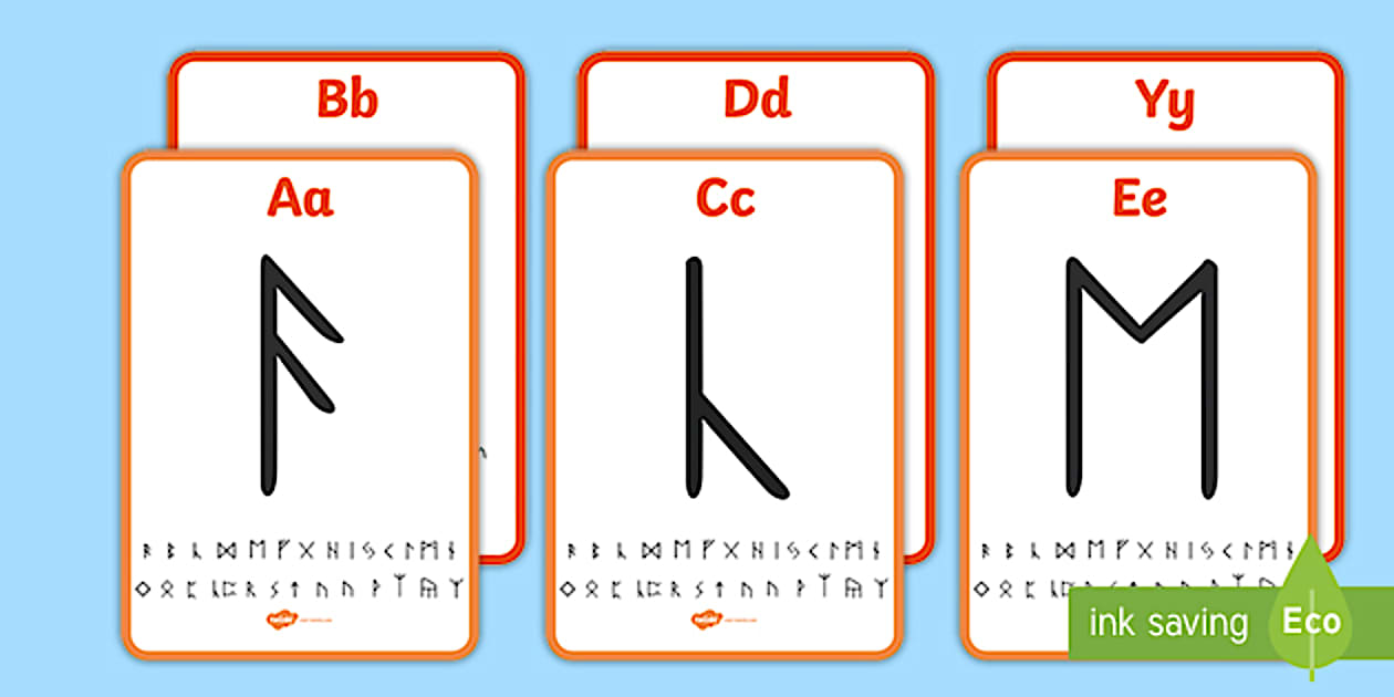Cursive Anglo Saxon Runes Display Posters - Twinkl