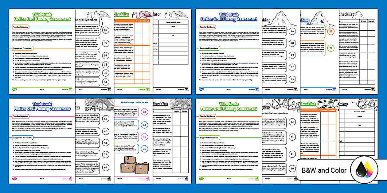 Third Grade Fiction Oral Fluency Assessment Pack - Twinkl