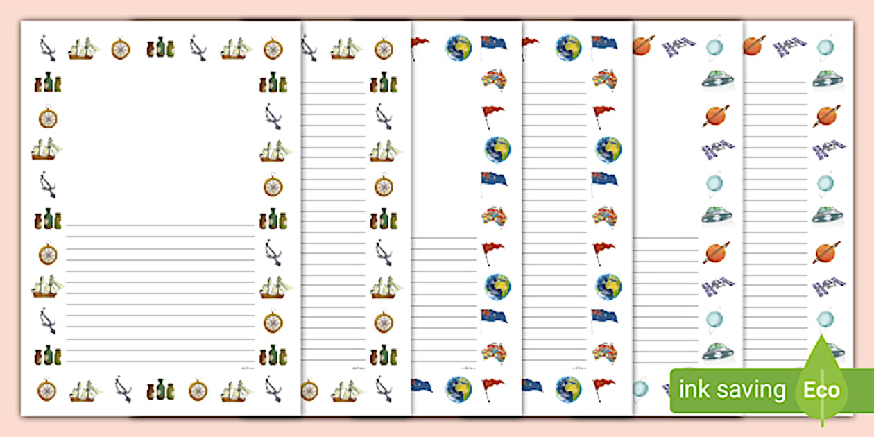 New and Old World Themed Border Writing Templates - Twinkl