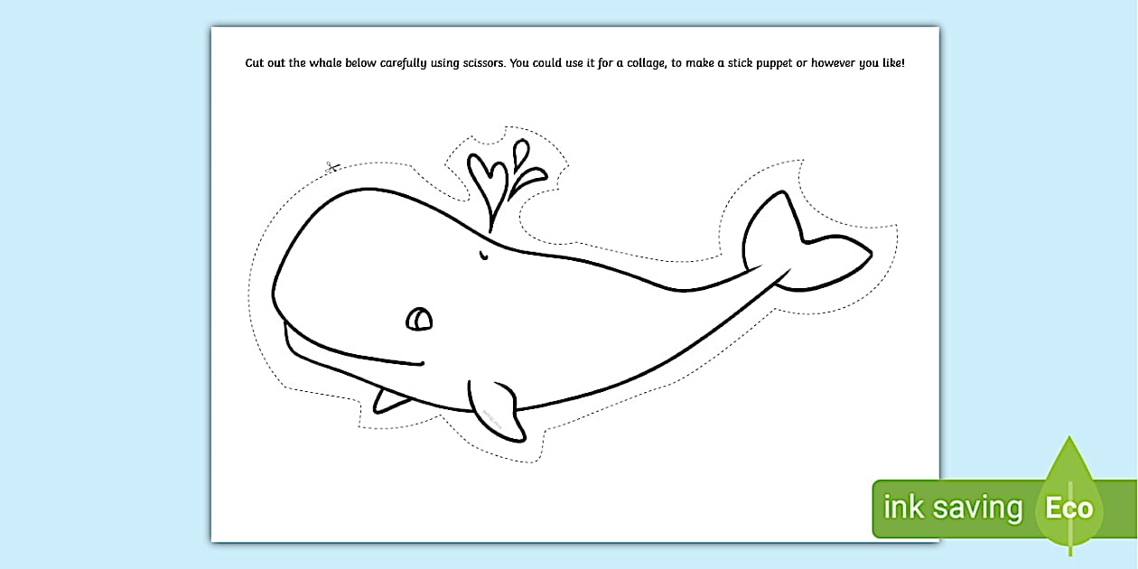 Whale Cut-out Template (teacher made) - Twinkl
