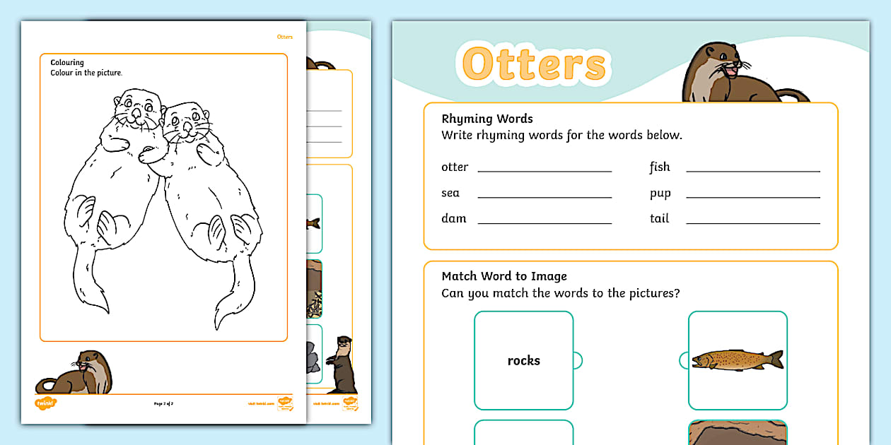 Otter Boredom Buster Worksheet - Twinkl - KS1 - Animals