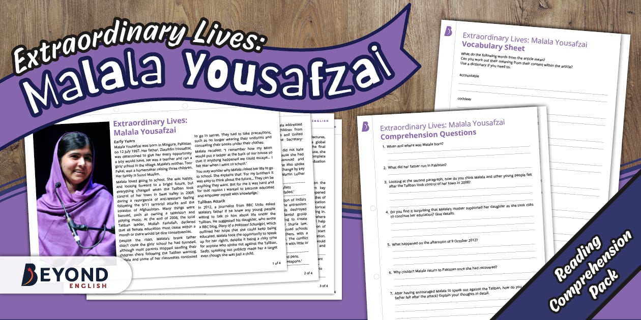 Malala Yousafzai Biography | KS3 Reading Comprehension