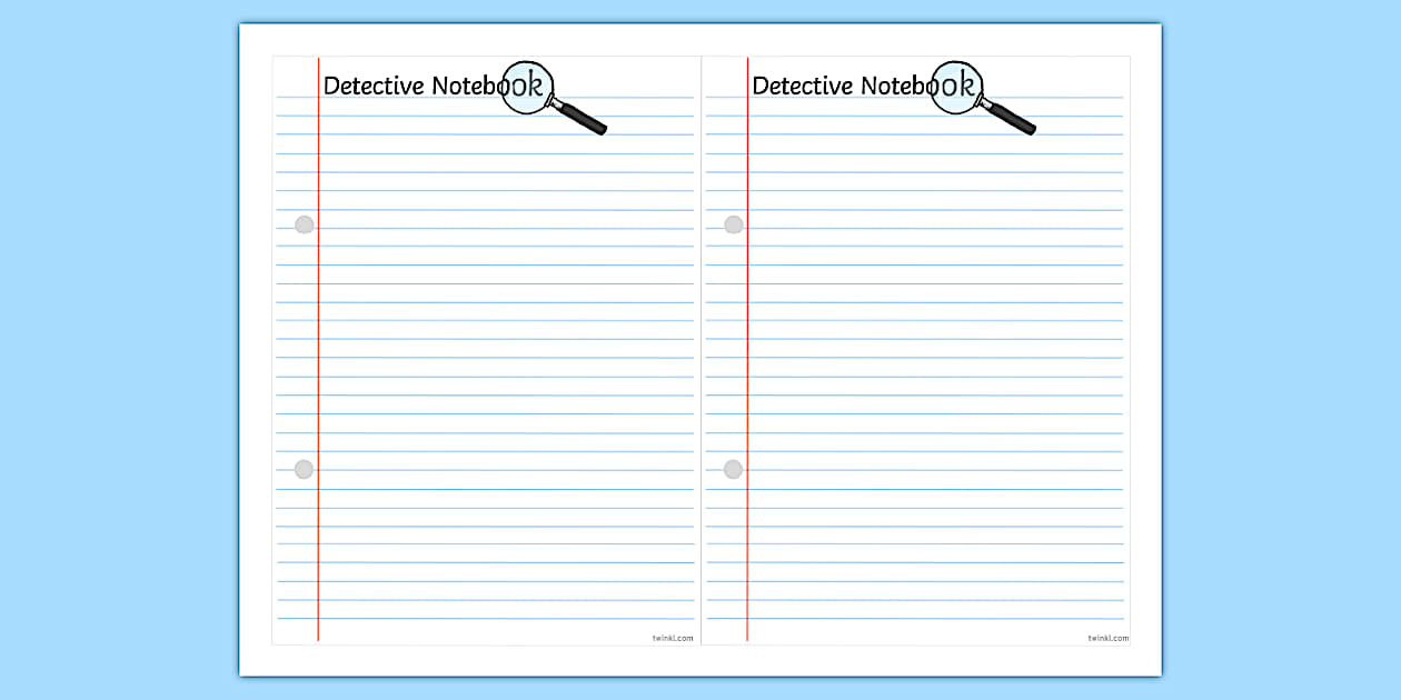 Black and White Detective Role Play Notepad (teacher made)