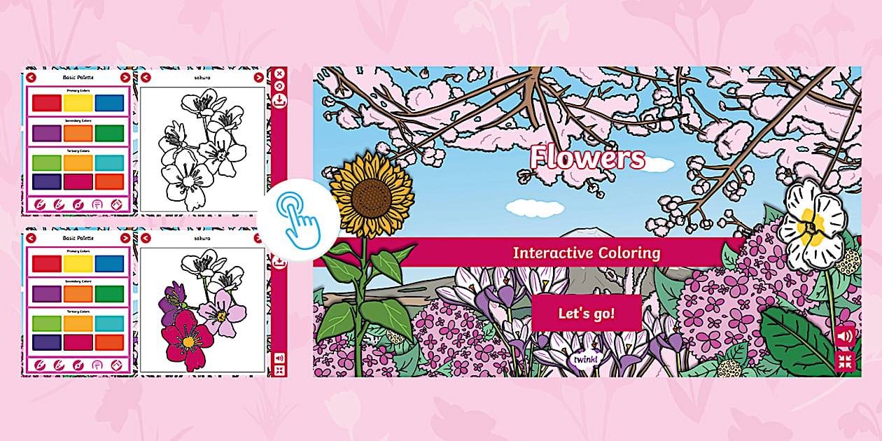Flowers Interactive Coloring (Teacher-Made) - Twinkl