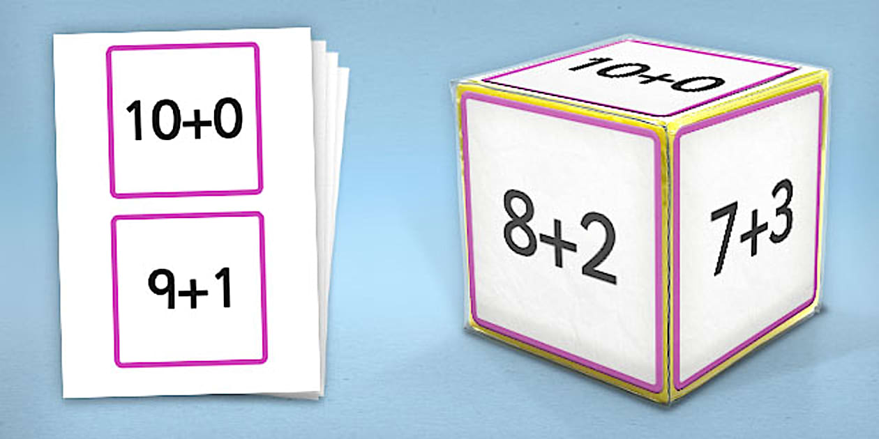 Editable Giant Foam Dice Squares Addition to 10 - Twinkl