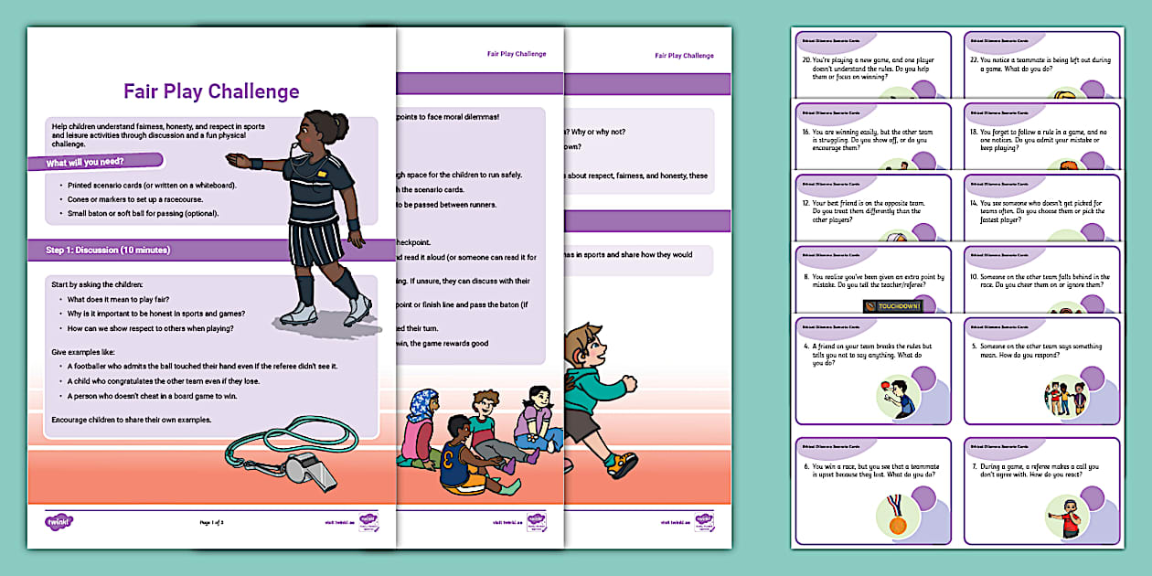 Ethics in Sport and Leisure: Fair Play Challenge - Twinkl