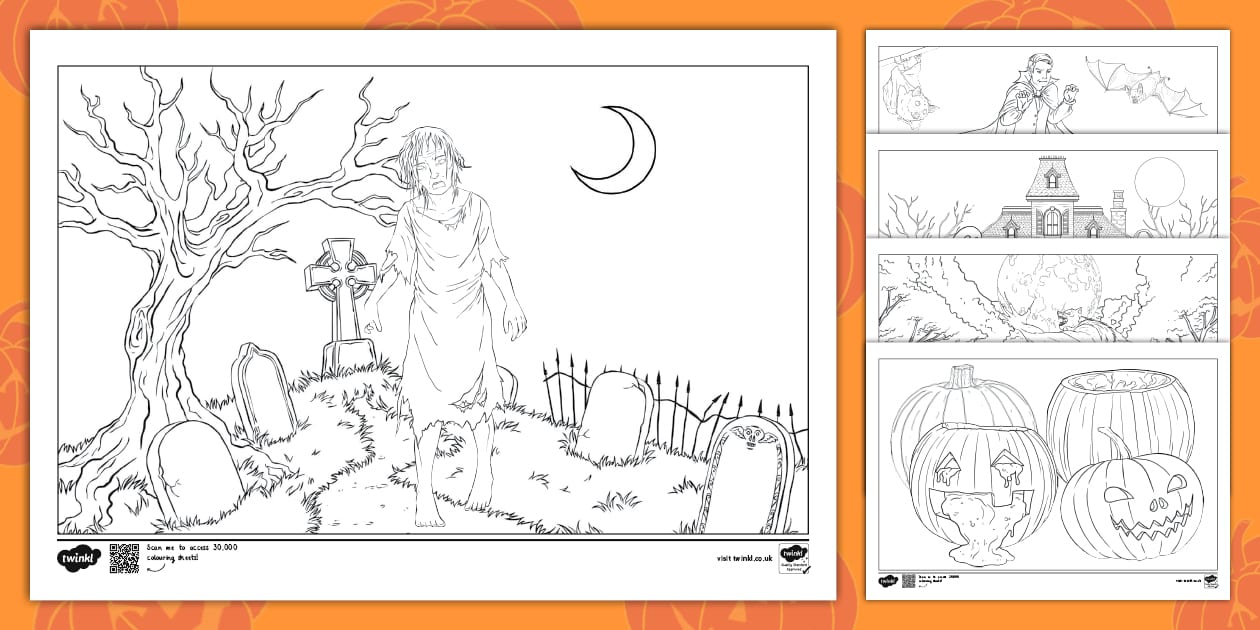 Halloween Colouring Pages (Ages 7 - 11) (teacher made)