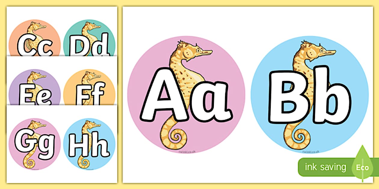 Editable A-Z on Alphabet Seahorses (teacher made) - Twinkl