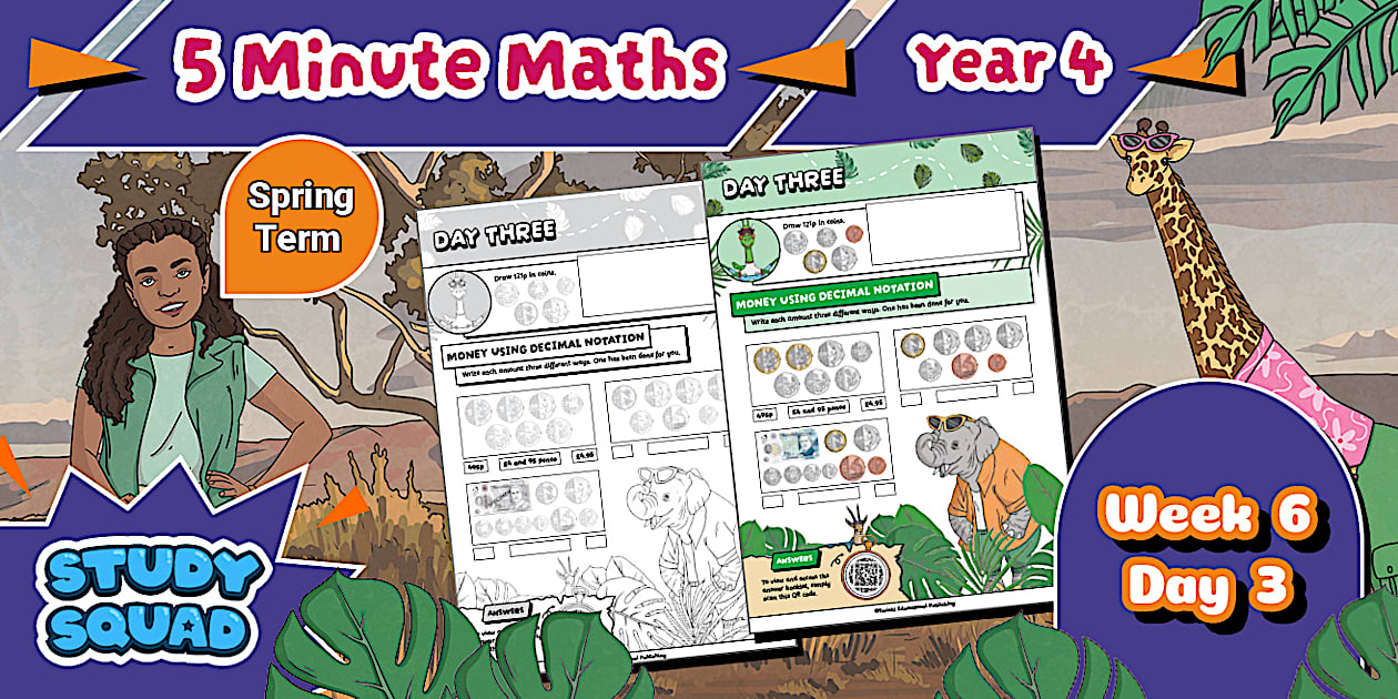 👉 Study Squad 5 Minute Maths - Year 4 Spring - Week 6 Day 3