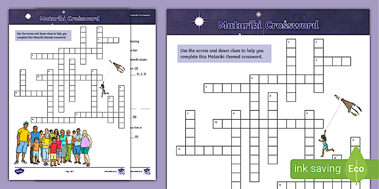 Matariki Crossword Activity | New Zealand Resource Twinkl
