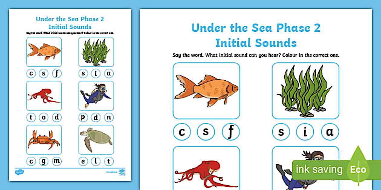 Under the Sea Phase 2 Initial Sounds Activity - Twinkl