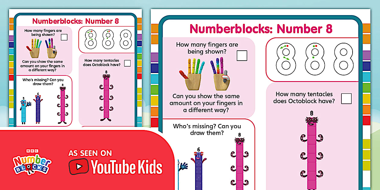 FREE! - Numberblocks: Number 8 Activity Worksheet - Twinkl
